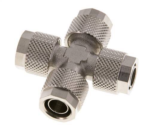 10x8 Nickel plated Brass Cross Push-on Fitting | Tameson.com