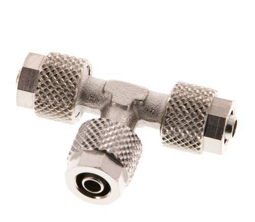 6x4 Nickel plated Brass Tee Push-on Fitting [2 Pieces] | Tameson.com