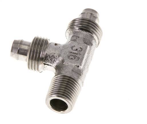 8x6 & R1/8'' Stainless Steel 1.4305 Right Angle Tee Push-on Fitting ...