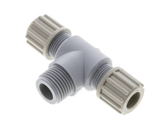 12x10mm & G1/2'' PA T-Shape Tee Compression Fitting with Male Threads ...