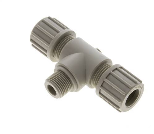 14x12mm & G3/8'' PP T-Shape Tee Compression Fitting with Male Threads ...