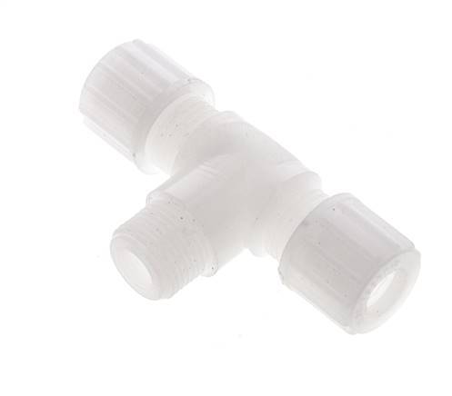 10x8mm & G3/8'' PVDF T-Shape Tee Compression Fitting with Male Threads ...