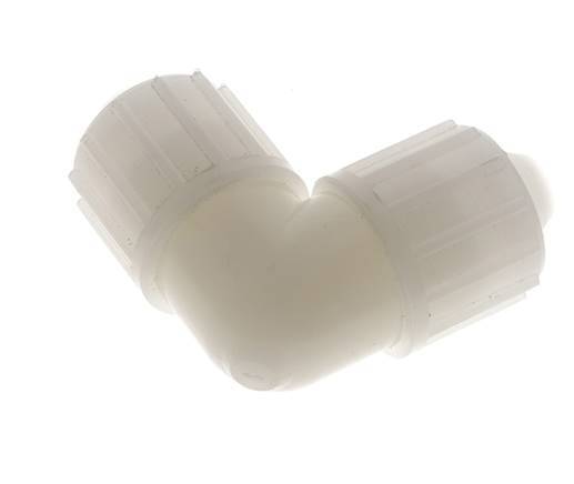 20x13mm PVDF Elbow Compression Fitting 10 bar PVC and PA | Tameson.com
