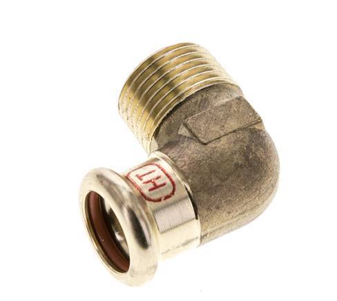 90deg Elbow Press Fitting - 15mm Female & R 1/2'' Male - Copper alloy ...