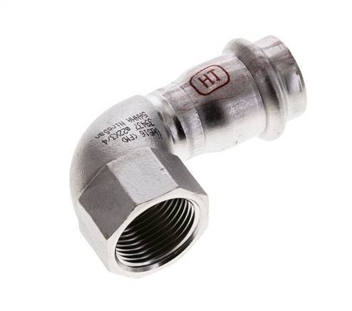 90deg Elbow Press Fitting - 22mm Female & Rp 3/4'' Female - Stainless ...