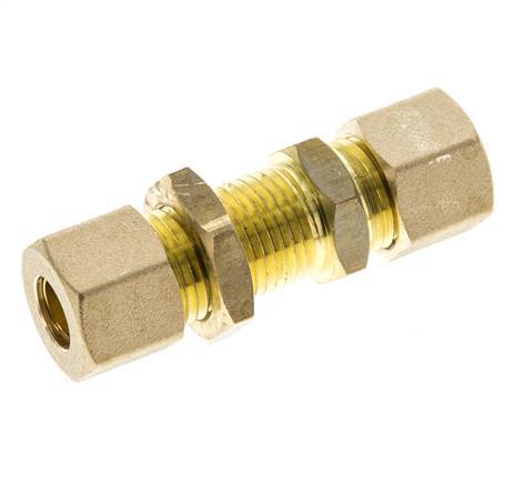 10mm Brass Straight Compression Fitting Bulkhead 95 bar DIN EN 1254-2 ...