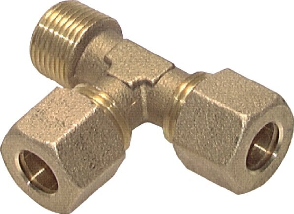 6mm & R1/8'' Brass Right Angle Tee Compression Fitting with Male Threa ...