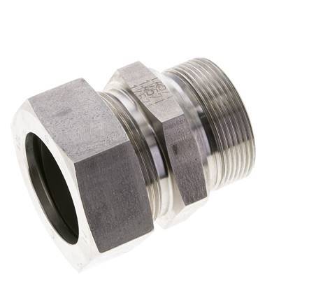 42L & M48x2 Stainless Steel Straight Cutting Fitting with Male Threads 160 bar FKM ISO 8434-1 ...