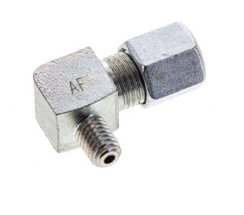 6LL & M6 (con) Zink plated Steel Elbow Cutting Fitting with Male Threads 100 bar ISO 8434-1 ...