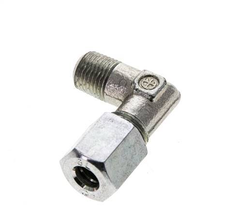 6L & M10x1 (con) Zink plated Steel Elbow Cutting Fitting with Male Threads 315 bar ISO 8434-1 ...