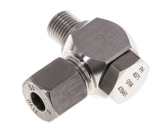 8S & G1/4'' Stainless Steel Swivel Joint Cutting Fitting with Male Threads 400 bar Rotatable ISO ...