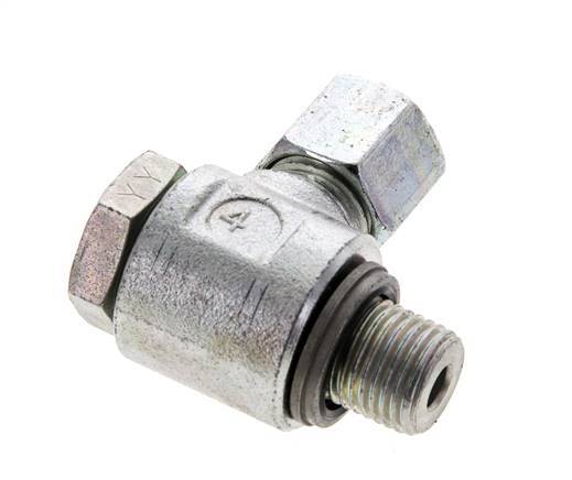 8L & G1/4'' Zink plated Steel Swivel Joint Cutting Fitting with Male Threads 315 bar NBRO-ring ...