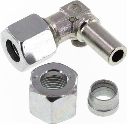 10L Zink plated Steel Elbow Cutting Fitting with Swivel 315 bar NBR Adjustable ISO 8434-1 ...