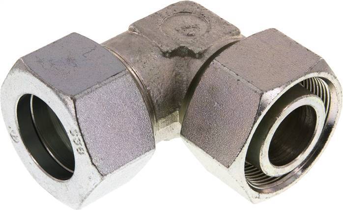 38S Zink plated Steel Elbow Cutting Fitting with Swivel 315 bar NBR Adjustable ISO 8434-1 ...