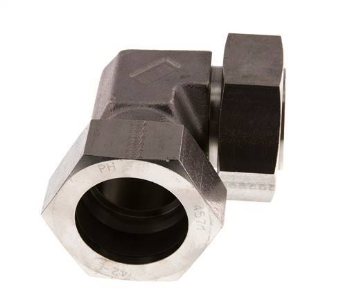 42L Stainless Steel Elbow Cutting Fitting with Swivel 160 bar FKM Adjustable ISO 8434-1 ...