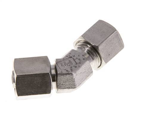 8L Stainless Steel 45deg Elbow Cutting Fitting with Swivel 315 bar FKM O-ring Sealing Cone ...