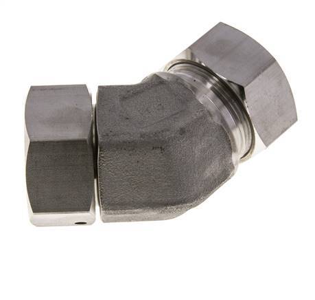 35L Stainless Steel 45deg Elbow Cutting Fitting with Swivel 160 bar FKM O-ring Sealing Cone ...