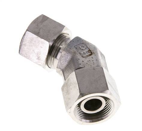 16S Stainless Steel 45deg Elbow Cutting Fitting with Swivel 400 bar FKM O-ring Sealing Cone ...