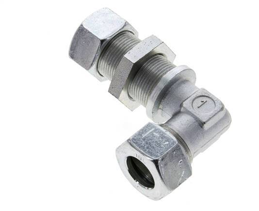 18L Zink plated Steel Elbow Cutting Fitting Bulkhead 315 bar ISO 8434-1 | Tameson.com
