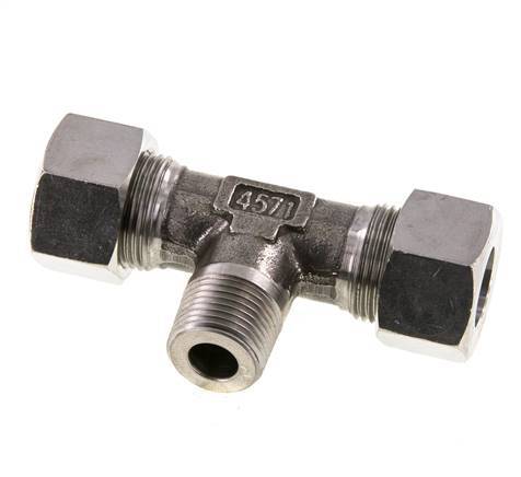 15L & M18x1.5 (con) Stainless Steel T-Shape Tee Cutting Fitting with Male Threads 315 bar ISO ...