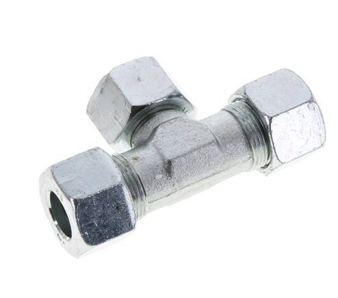 16S Zink plated Steel T-Shape Tee Cutting Fitting with Swivel 400 bar ...