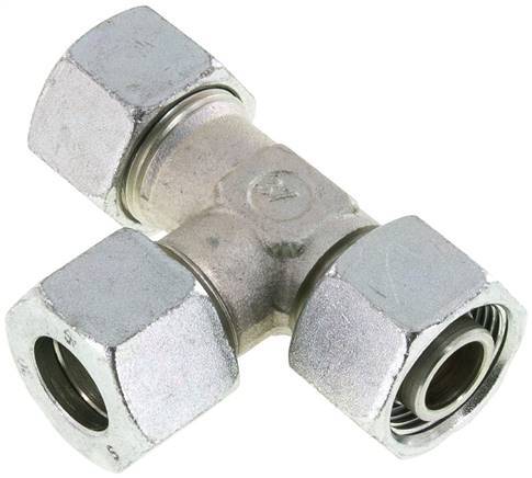 20S Zink plated Steel Right Angle Tee Cutting Fitting with Swivel 400 bar Adjustable ISO 8434-1 ...