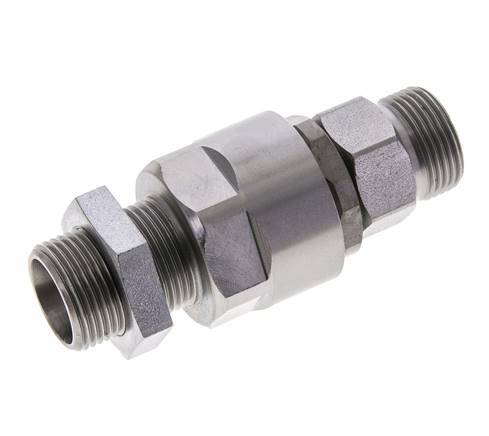 15L Zink plated Steel Ball-Guided Swivel Joint Cutting Fitting Bulkhead 315 bar NBR ISO 8434-1 ...