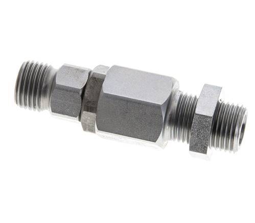 8S Zink plated Steel Ball-Guided Swivel Joint Cutting Fitting Bulkhead 350 bar NBR ISO 8434-1 ...