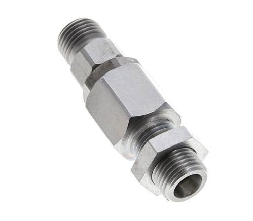 8S Zink plated Steel Ball-Guided Swivel Joint Cutting Fitting Bulkhead 350 bar NBR ISO 8434-1 ...
