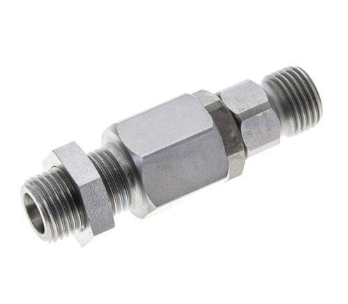 8S Zink plated Steel Ball-Guided Swivel Joint Cutting Fitting Bulkhead 350 bar NBR ISO 8434-1 ...