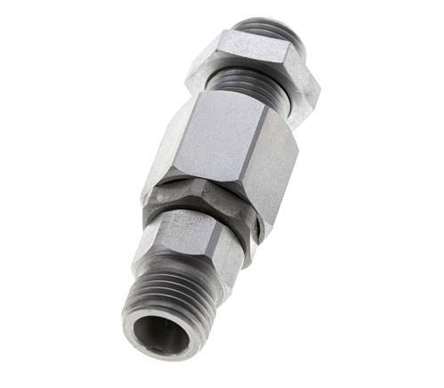 8S Zink plated Steel Ball-Guided Swivel Joint Cutting Fitting Bulkhead 350 bar NBR ISO 8434-1 ...