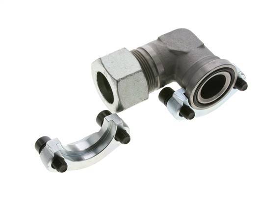 1-1/4'' Elbow SAE Flange 3000 PSI Steel with 30S (M42x2) ISO 6162-1 ...