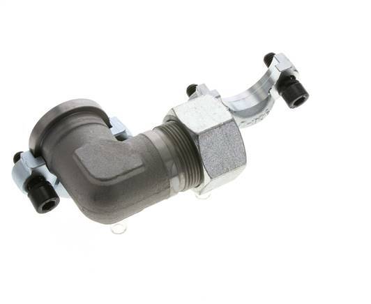 1-1/4'' Elbow SAE Flange 3000 PSI Steel with 30S (M42x2) ISO 6162-1 ...