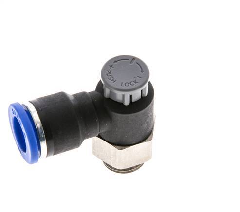 Flow Control Valve Meter-Out Elbow 10 mm - G1/4'' Brass/PA 66 Locknut ...