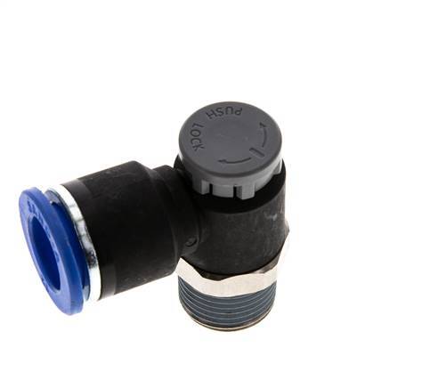 Flow Control Valve Meter-Out Elbow 12 mm - R3/8'' Brass/PA 66 Locknut ...