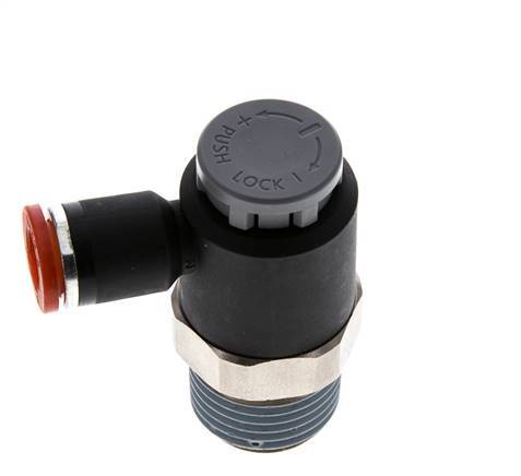 Flow Control Valve Meter-In Elbow 8 mm - R1/2'' Brass/PA 66 Locknut ...