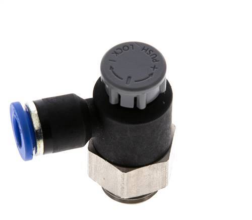 Flow Control Valve Meter-Out Elbow 6 mm - G1/4'' Brass/PA 66 Locknut ...