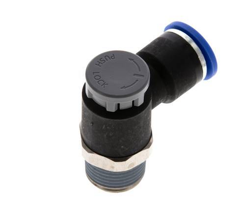 Flow Control Valve Meter-Out Elbow 10 mm - R3/8'' Brass/PA 66 Locknut ...