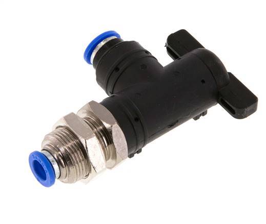 2-Way Elbow Ball Valve 6 mm Plastic/Brass Bulkhead | Tameson.com