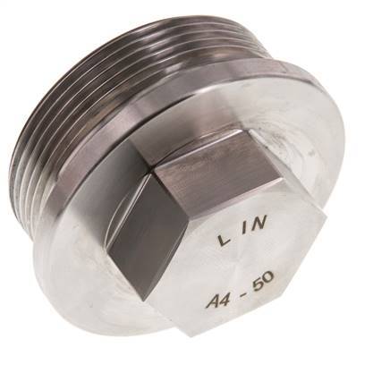 Plug G2'' Stainless steel with Collar and External Hex 40bar (562.0psi ...