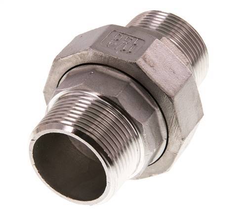 Union Straight Connector R1 1/4'' Stainless Steel Flat Seal PTFE 16bar ...