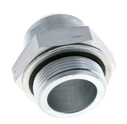 JIC Double Nipple G1 1/2'' x UN 1-7/8''-12 (Dash Size 24) Steel NBR 105bar (1475.25psi ...