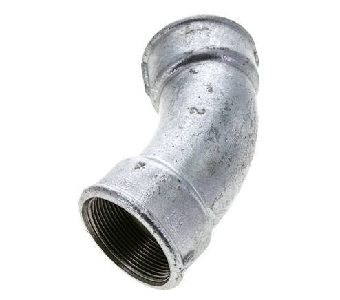 45deg Angled Fitting Rp2'' Female Cast Iron 25bar (351.25psi) | Tameson.com