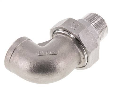 90deg Angled Union Connector 1'' Male R x Female Rp Stainless Steel Fl ...