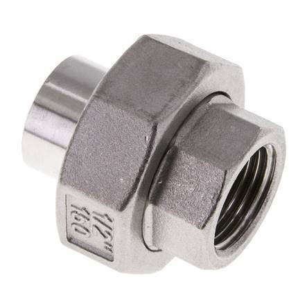 Union Straight Connector Rp1/2'' Female x 21.3mm Weld End Stainless St ...