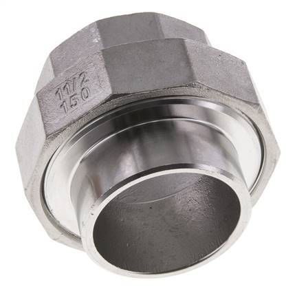 Union Straight Connector Rp1 1/2'' Female x 48.3mm Weld End Stainless ...