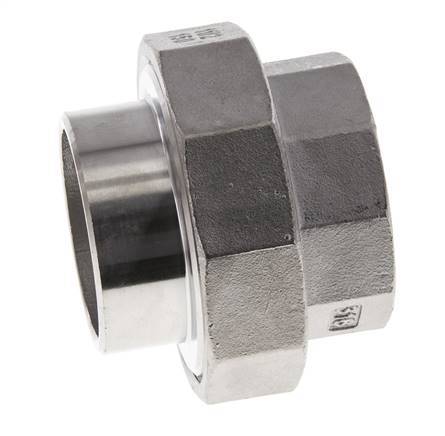 Union Straight Connector Rp1 1/2'' Female x 48.3mm Weld End Stainless ...