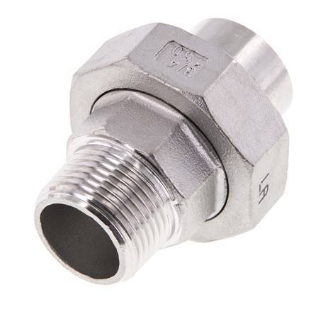 Union Straight Connector R3/4'' Male x 26.9mm Weld End Stainless Steel ...