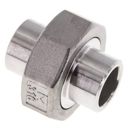 Union Straight Connector 21.3mm Weld End Stainless Steel Flat Seal PTF ...