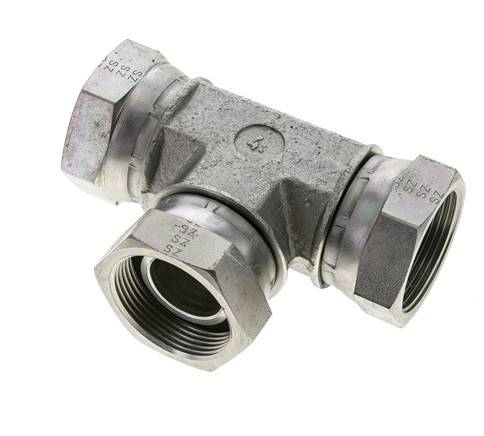 Tee Fitting G1 1/2'' Female Steel Hydraulic 125bar (1756.25psi ...